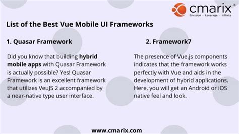 Best Vue Mobile Ui Frameworks For Developing Apps Ppt