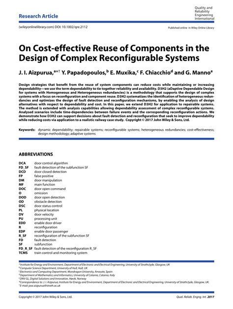 Pdf On Cost Effective Reuse Of Components In The Design Of Complex Reconfigurable Systems
