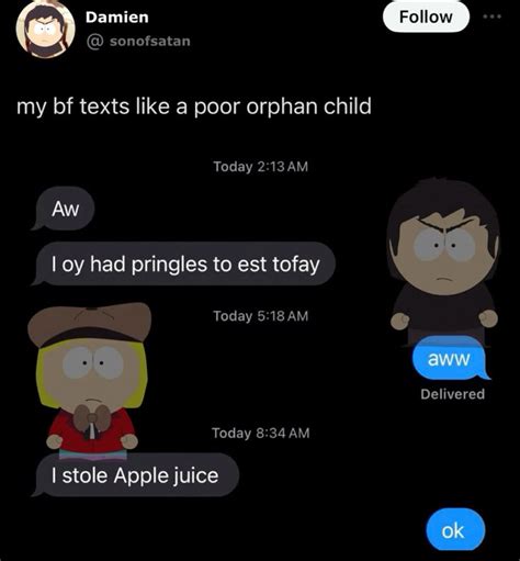 Pip Damien Text Haha Funny Lol Meme In 2025 South Park Funny South