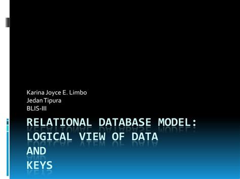Relational Database Model Report Pptx