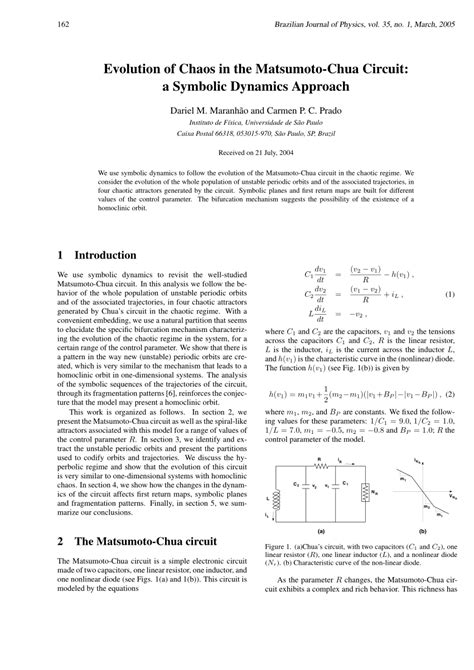 Pdf Evolution Of Chaos In The Matsumoto Chua Circuit Symbolic Dynamics Approach