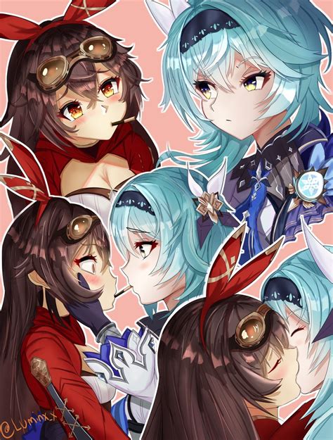 Eula And Amber Genshin Impact Drawn By Luminx X Danbooru