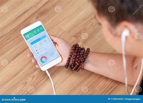 Using Health Monitoring App Stock Photo Image Of Modern Mobile 112816434