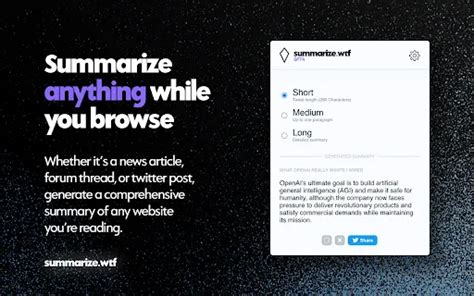 Summarizewtf Ai Copilot Resúmenes De Contenido Instantáneos Creatiai