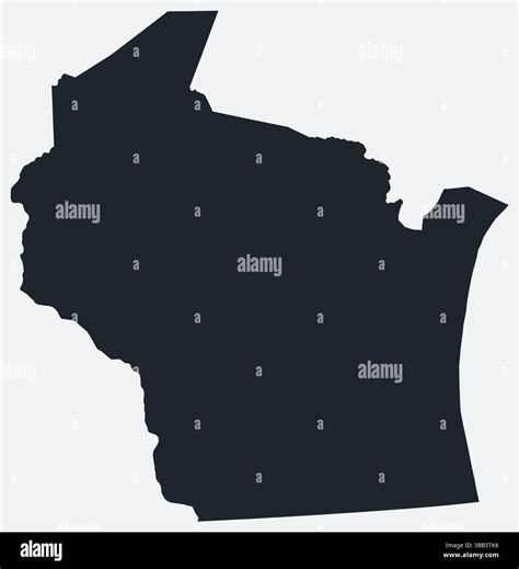 Wisconsin Map Just A Simple Border Map Shape Of The State Flat Blank Wisconsin Outline