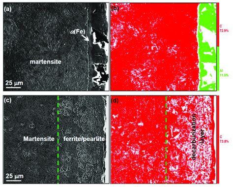 Cross Sectional Sem Images And The Corresponding C And Al Elemental