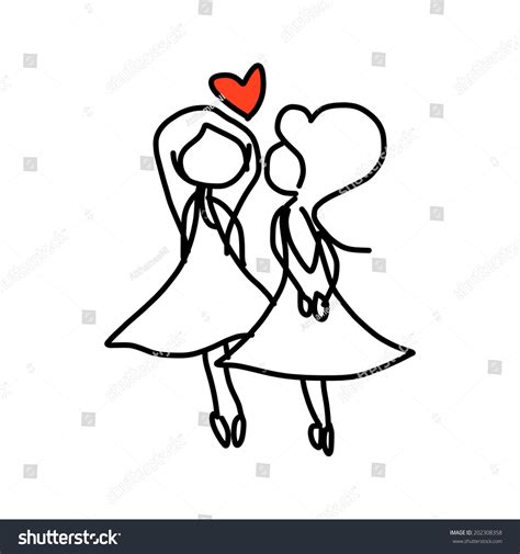 Hand Drawing Cartoon Concept Happy Same Stock Vector Royalty Free 202308358 Shutterstock