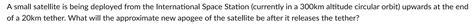 Solved A Small Satellite Is Being Deployed From The Chegg