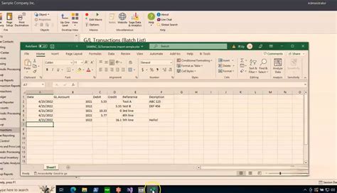 Import Journal Entries From Excel To Sage 300 General Ledger