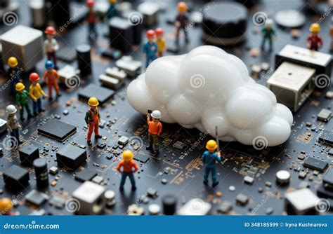 Two Tiny Engineers Building A Wind Farm Stock Image 42432745