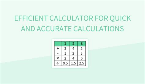 Efficient Calculator For Quick And Accurate Calculations Excel Template