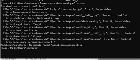 ModuleNotFoundError No Module Named Panel Pane Perspective When Running Lumen Issue