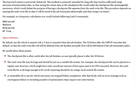 Question About The Restart Keyword In Gaussian Input Researchgate