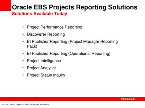 Ppt Oracle Projects Reporting Current And Roadmap Powerpoint