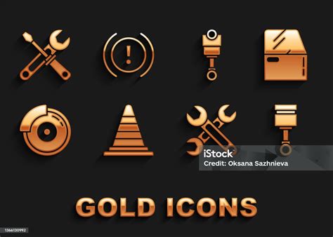 교통 콘 자동차 도어 엔진 피스톤 렌치 캘리퍼 스크루드라이버 및 렌치 도구 및 브레이크 시스템 경고 아이콘이 있는 브레이크