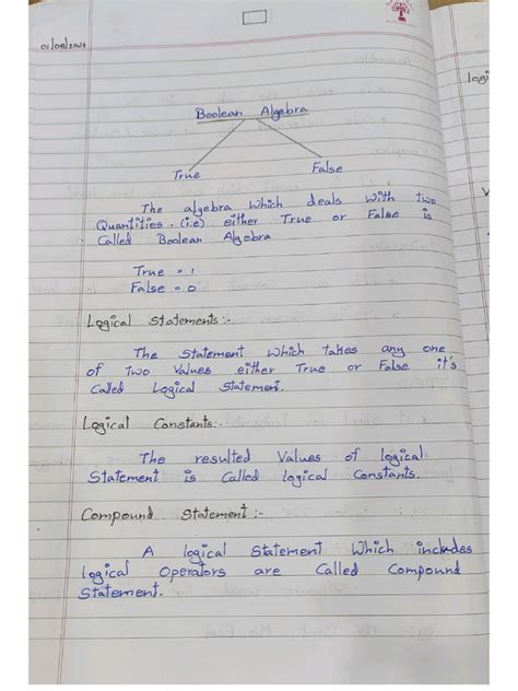 Computer Science Boolean Algebra Notes Pdf