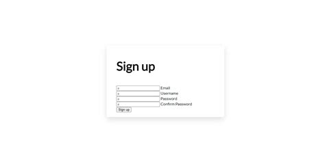 Sign Up Form Html Codepen Simple Responsive Signup Form Written In