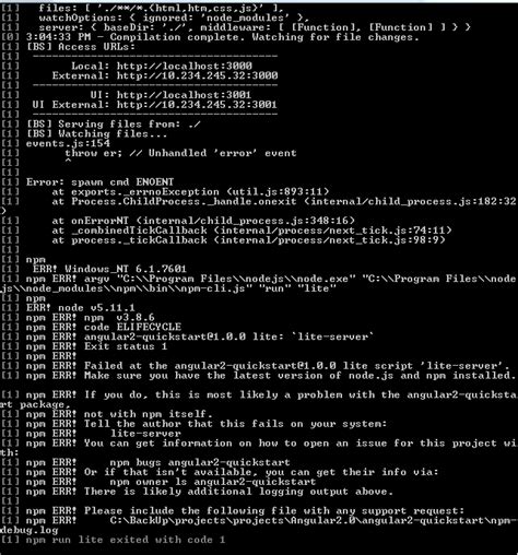 Angularjs Lite Server Error While Running Angular2 Quickstart In