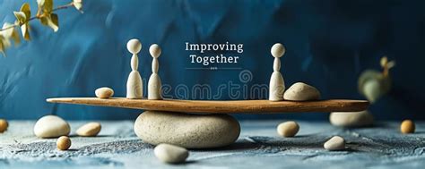 Improving Together Concept With 3d Human Figures Supporting A Seesaw