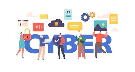 사이버 보안 개념 인터넷 가상 사설망 포스터 배너의 안전한 인터넷 개인 정보 보호 데이터 보호 프리미엄 벡터