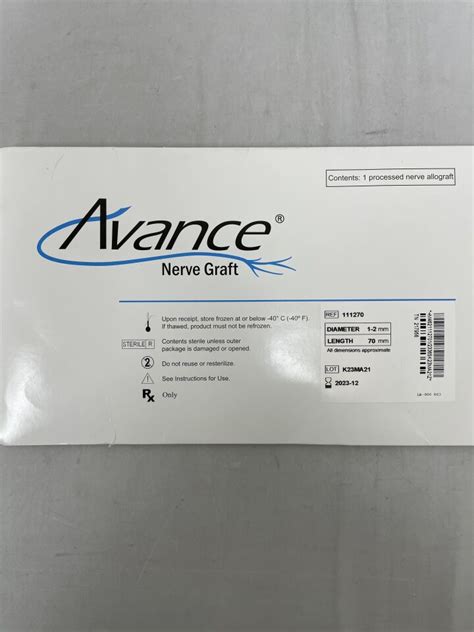 New Axogen 111270 Avance Nerve Graft 1 2mm 70mm Disposables General For Sale Dotmed