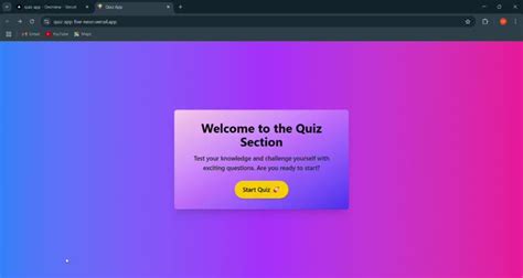 Reactjs Miniproject Quizapp Frontenddevelopment Tailwindcss Bithun T Nair