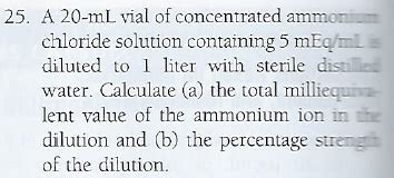 5. A sterile solution of potassium chloride (KCI) | Chegg.com