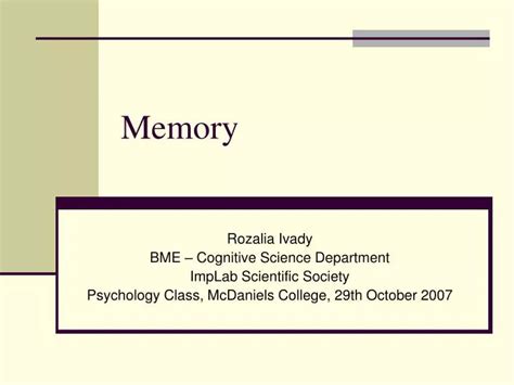 PPT Memory PowerPoint Presentation Free Download ID