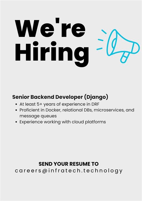 Hiring Seniorbackenddeveloper Pythonjobs Backenddeveloper Infra