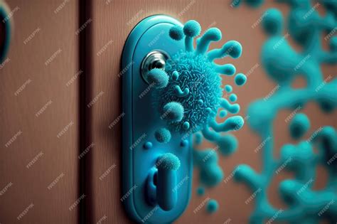 Premium Photo Microscopic Image Of Bacteria On Door Handle Generative Ai