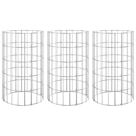 Vidaxl Circular Gabion Raised Beds 3 Pcs Galvanised Steel 30x50 Cm