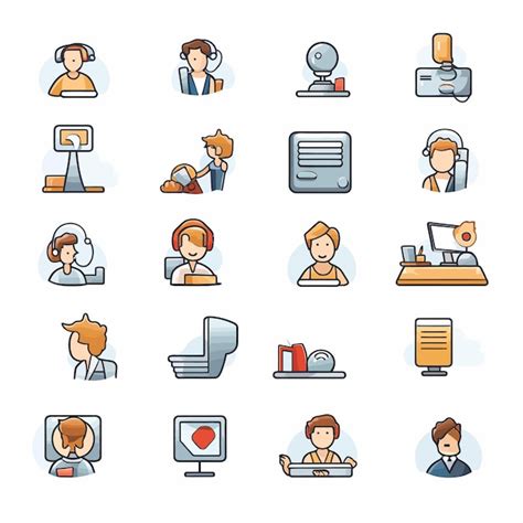 Premium Vector Customerserviceiconsetvector