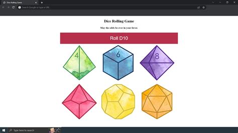 Dice Roller Game — Theradianthill