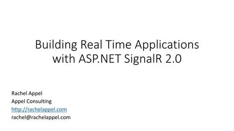 Ppt Building Real Time Applications With Aspnet Signalr 20