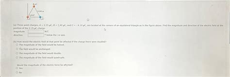 Solved 1 Position Of The 2 35μc ﻿charge Magnitude N C