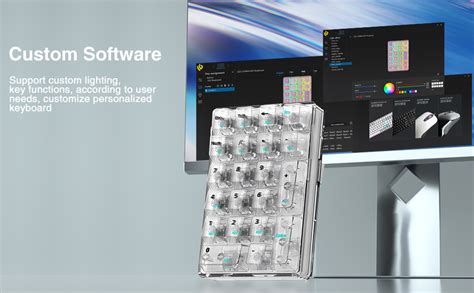 AULA F21 Wireless Numeric Keypad White Backlight Transparent Numeric Keyboard 21 Key Bluetooth