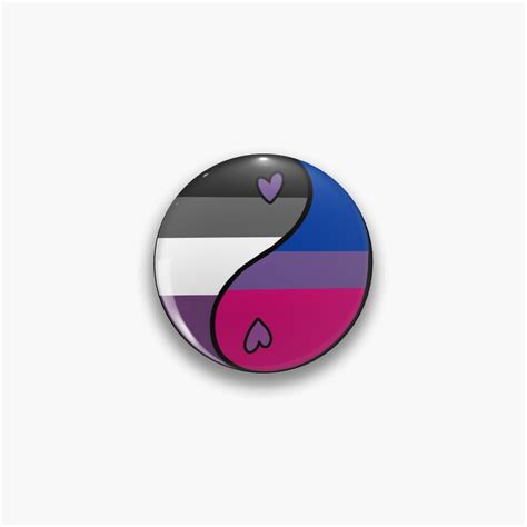 Biromantic Asexual Bi Ace Cute Lgbtq Pride Flag Yin Yang Pin For