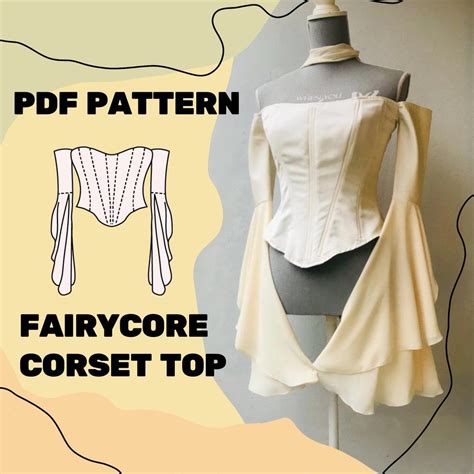 Pattern Corset Top Sewing Pattern Pdf Fairycore Corset With Sleeves