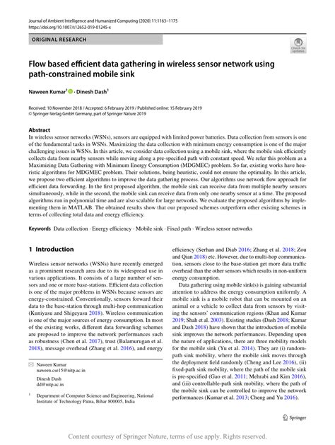 Flow Based Efficient Data Gathering In Wireless Sensor Network Using