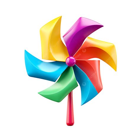 Colorful Rainbow Pinwheel Toy Isolated On White Background Colorful Rainbow Pinwheel Png