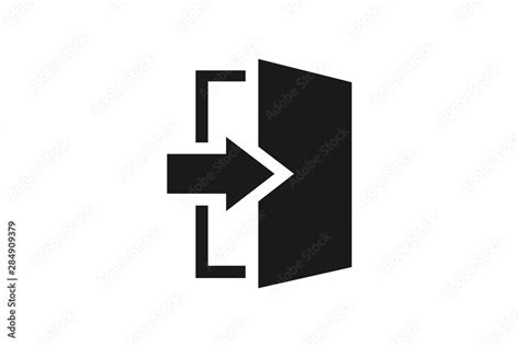 The Exit Icon Logout And Output Outlet Out Symbol Flat Vector Illustration Stock Vector