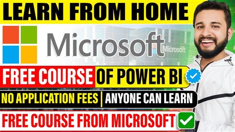 microsoft power bi free course zero application fee full guided