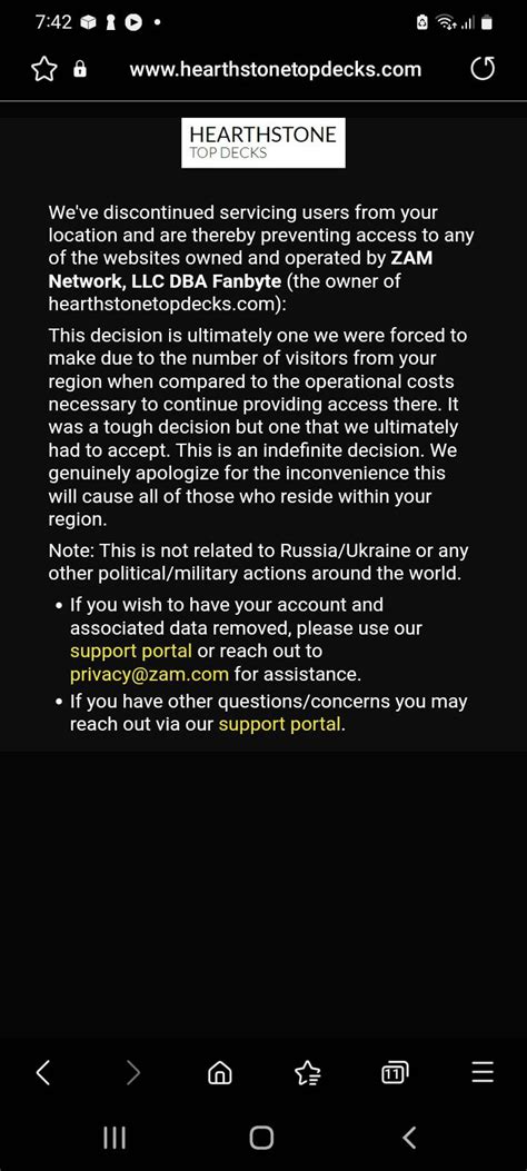 Anyone Else Getting This Message While Accessing Hearthstone Topdecks