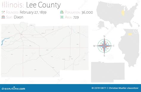 Map Of Lee County In Illinois Stock Vector Illustration Of States