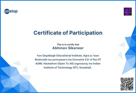 Iit Guwahati Certificate For Ai Ml Hackathon Abhinav Sikarwar Posted On The Topic Linkedin