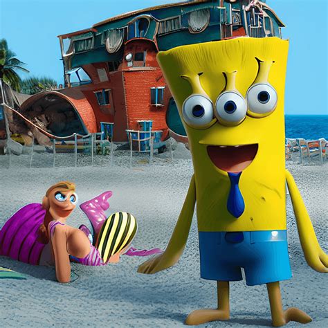 Realistic Photo Of A Man Who Looks Like Spongebob Squarepants · Creative Fabrica