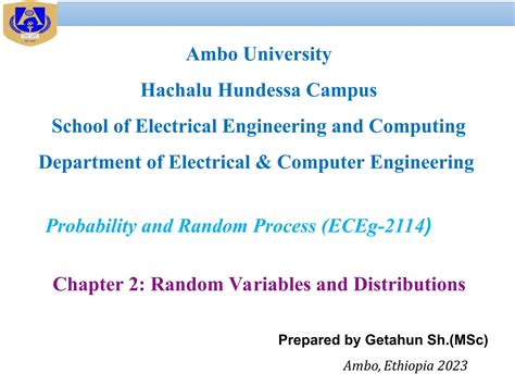 Probability And Random Process Chapter Two Random Variables Ppt