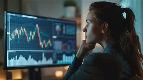 a woman looks at a computer screen with a graph showing the word graph