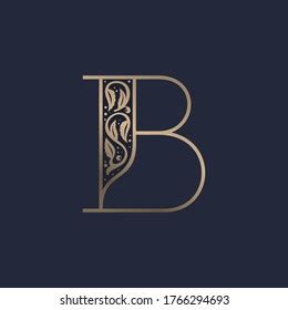 Vintage B Letter Logo Premium Decoration Stock Vector Royalty Free