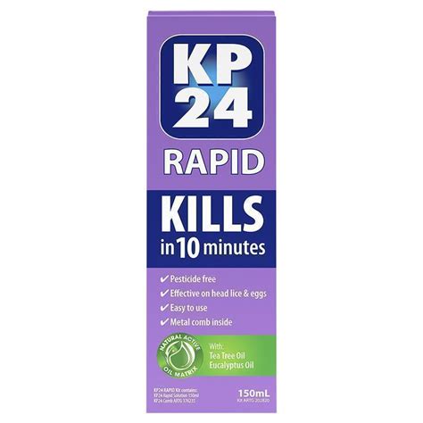 Buy Kp24 Rapid 10 Minute Head Lice Nit Solution 150ml Online At Chemist